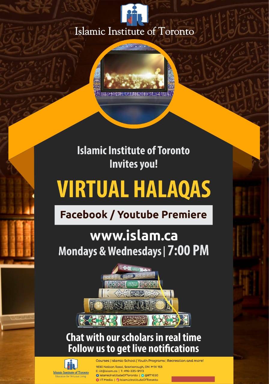 Virtual Halaqas: 7 pm every Mon. & Wed. - Islamic Institute of Toronto